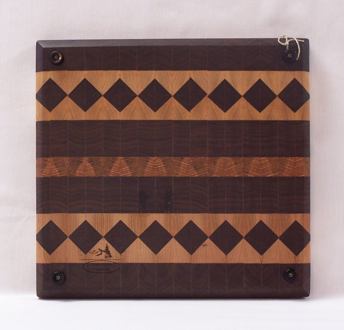 Diamond Back Cutting Board with Bevel and Feet - Backwoods Creations LLC