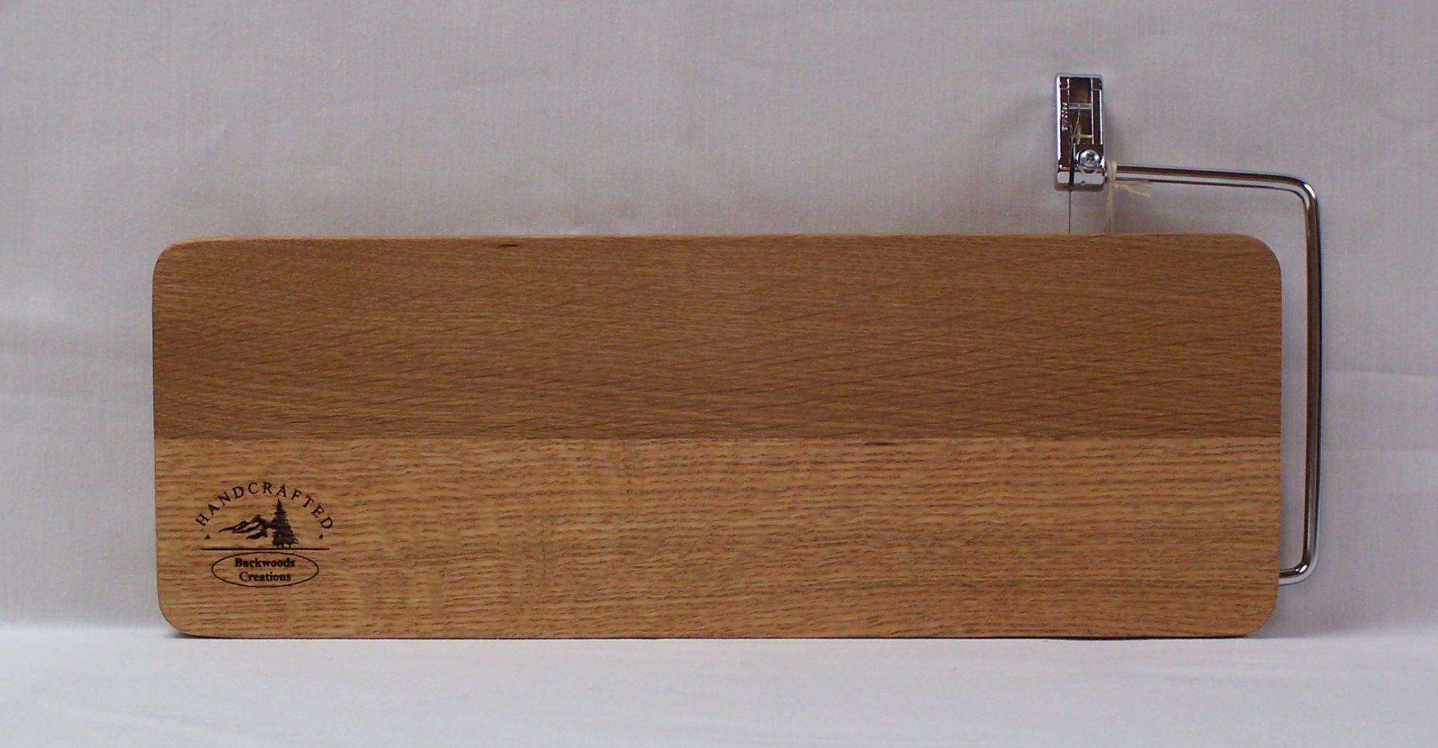 Large Oak Cheese Slicer Board with Cup - Backwoods Creations LLC