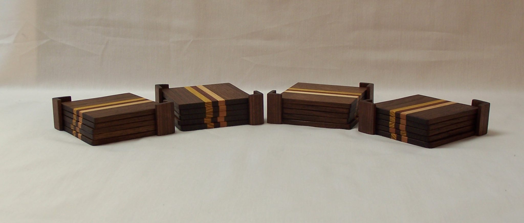 Solid Wood Coasters with Stand - Backwoods Creations LLC