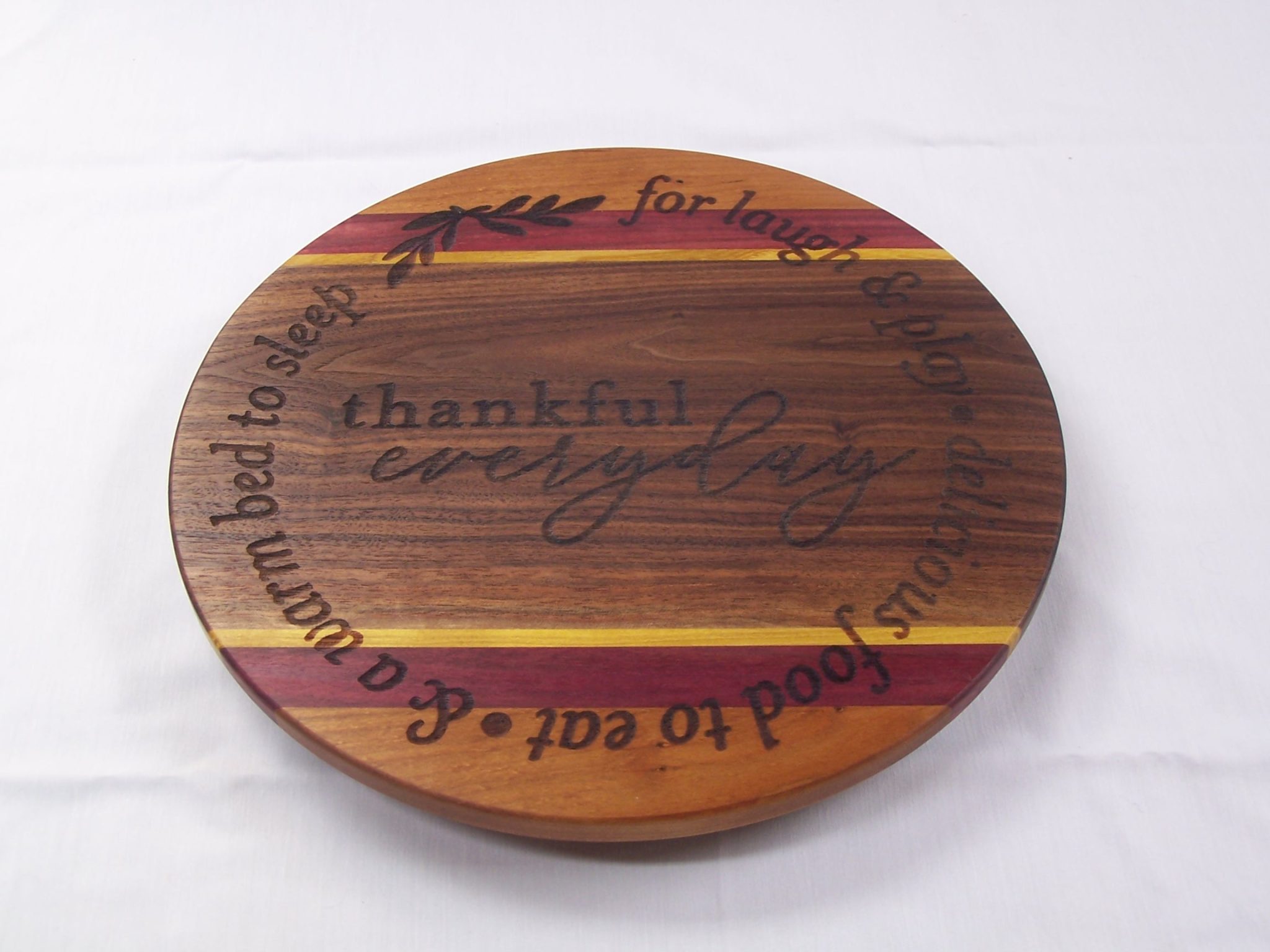 12.75" Engraved Lazy Susan/Center Piece - Backwoods Creations LLC